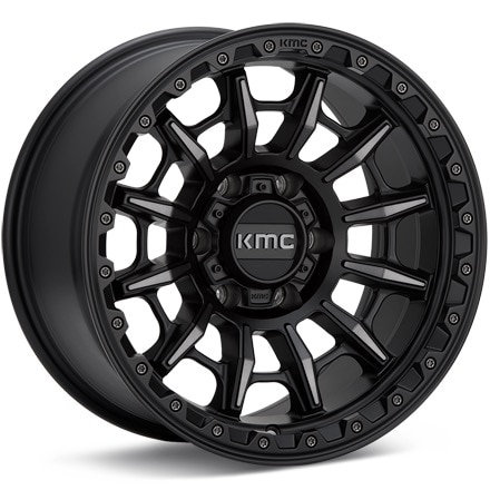 KMC KM547 Carnage Satin Black Machine w/GreyTint