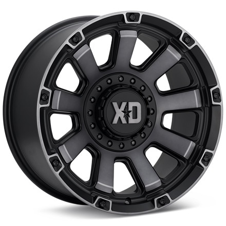 XD Wheels XD852 Gauntlet Black Machined w/Grey Tint